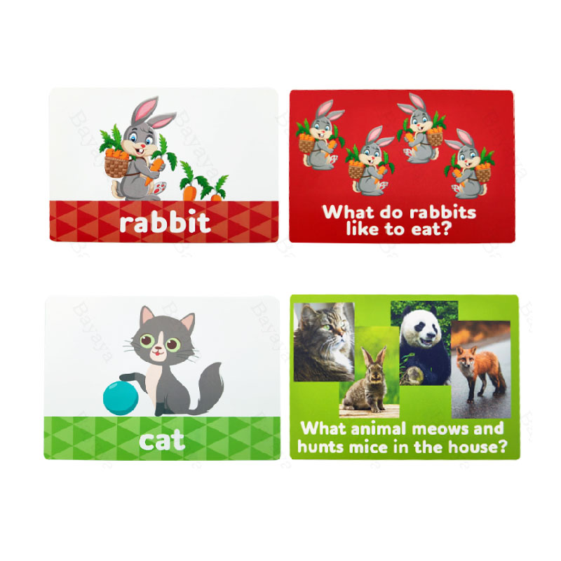 Cognitive Cards Illustrative English Educational Animal Flash Cards For ...