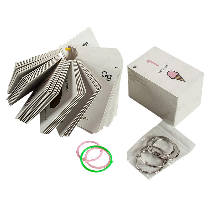 Educational Thick Cardboard Children Flash Cards With Plastic Rings ...